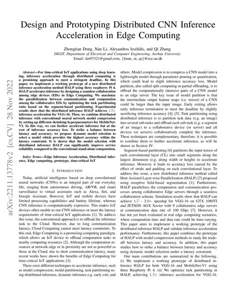 Design And Prototyping Distributed CNN Inference Acceleration In Edge