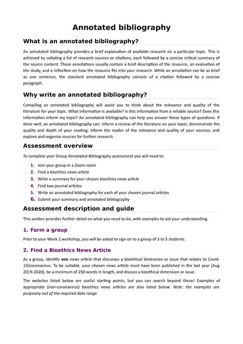 Annotated Bibliography Harvard Style