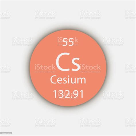 Cesium Symbol Chemical Element Of The Periodic Table Vector