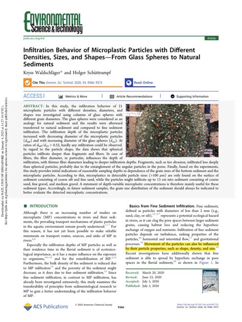 In Filtration Behavior Of Microplastic Particles With Different