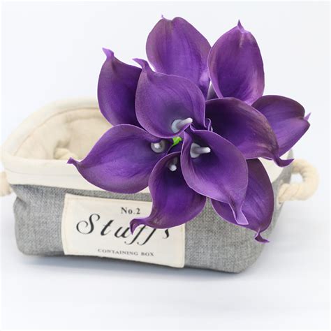 10pcs Calla Lily Wedding Bouquet Latex Calla Lily Grandado