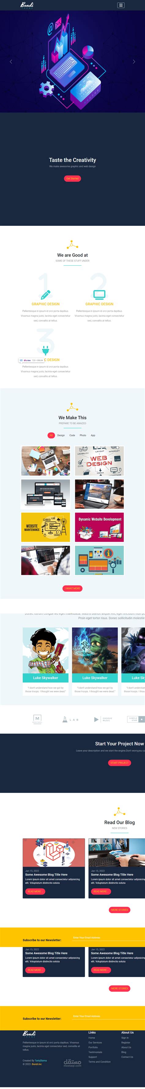 Front End Landing Page مستقل