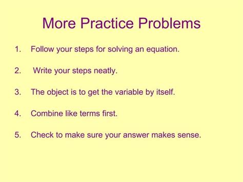 Solving 2 Step Variable Equations Ppt