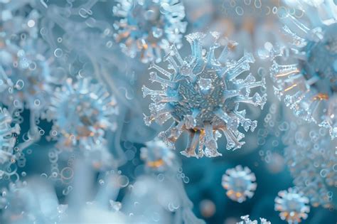 Group Of Floating Different Kinds Of Microscopic Bacteria Or Microbes For Medical Health Tests