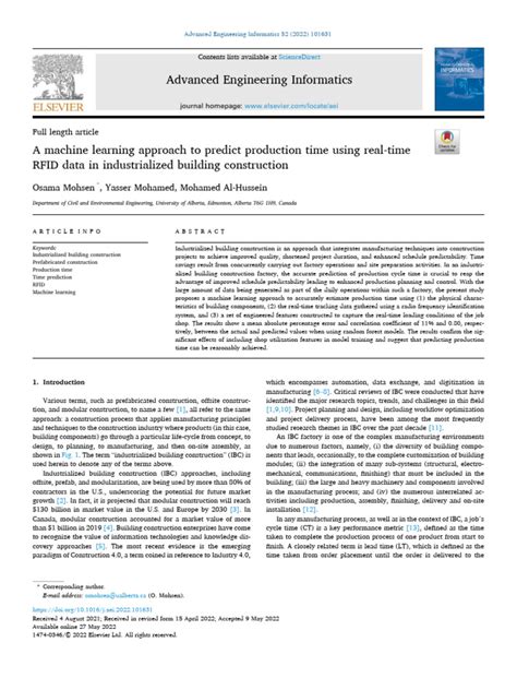 a machine learning approach to predict production time u 2022