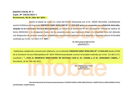 Caso Cecilia Strzyzowski El Nuevo Abogado De Emerenciano Sena Era