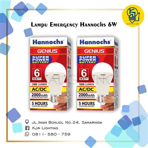Jual Lampu LED Hannochs Genius Emergency Magic Ac Dc 6w 6 Watt