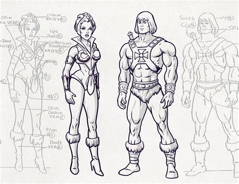 Inking Filmation He Man And Teela Model Sheets By Hanzo The Razor On