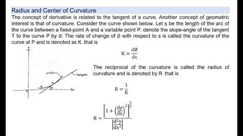 Radius And Center Of Curvature Youtube