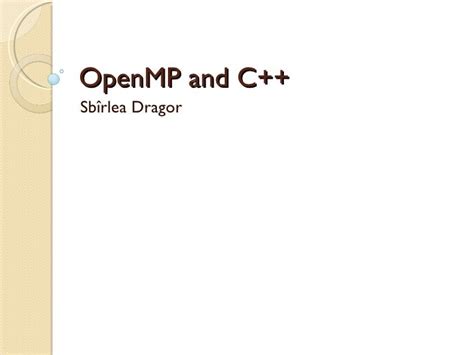 Openmp And C