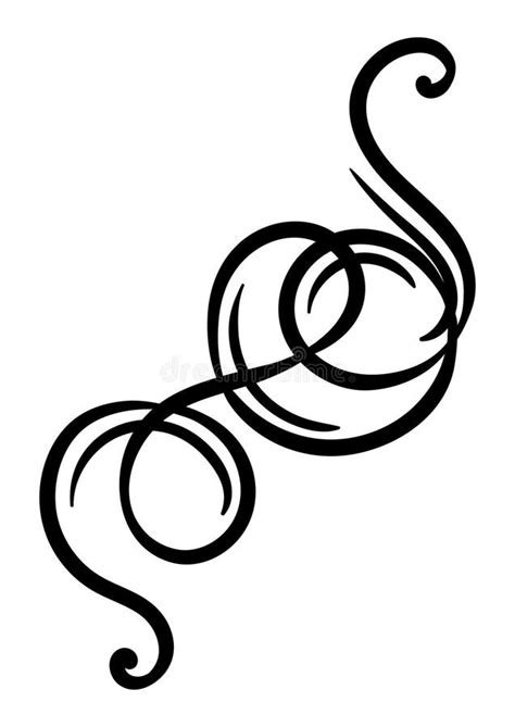 Vignette Curl Element Decorative Calligraphic Divider Or Frame Stock Vector Illustration Of