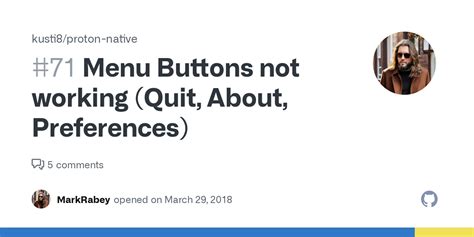 Menu Buttons Not Working Quit About Preferences · Issue 71