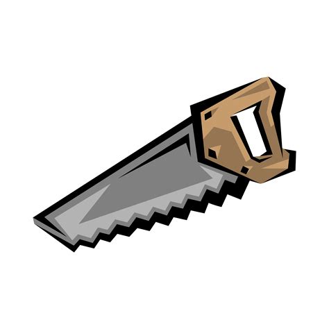 Hand Saw Construction Tool For Cutting Wood Cartoon Illustration