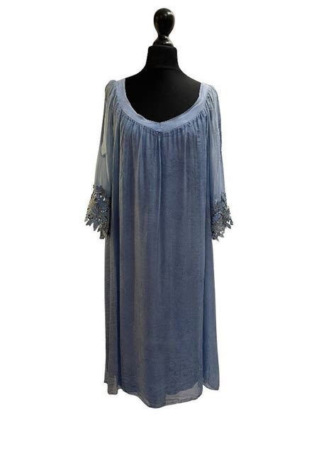 Bzna Sommerkleid Ibiza Empire Häkeldetails Seidenkleid Otto
