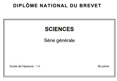 DNB les disciplines scientifiques bientôt connues