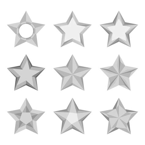 Premium Vector Flat Design Silver Stars Element Collection