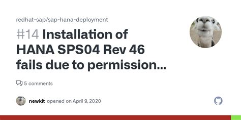 Installation Of Hana Sps04 Rev 46 Fails Due To Permission Issues · Issue 14 · Redhat Sapsap