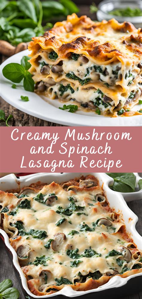 Creamy Mushroom And Spinach Lasagna Recipe Cheff Recipes