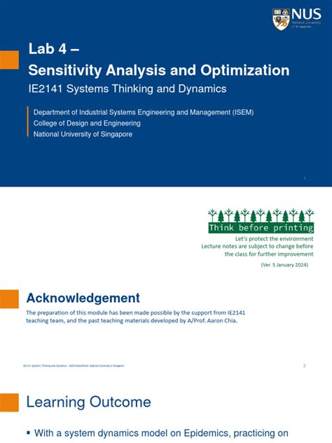 Lab 4 Sensitivity Analysis And Optimization Pdf Epidemics Sensitivity Analysis