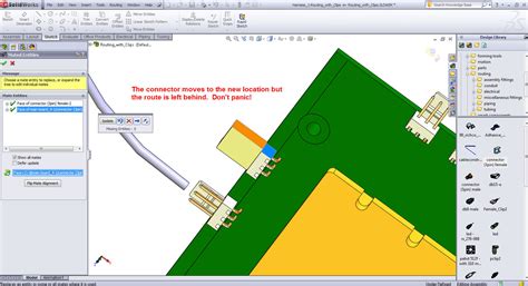SolidWorks Routing Remating A Routing Connector To Change Its Position