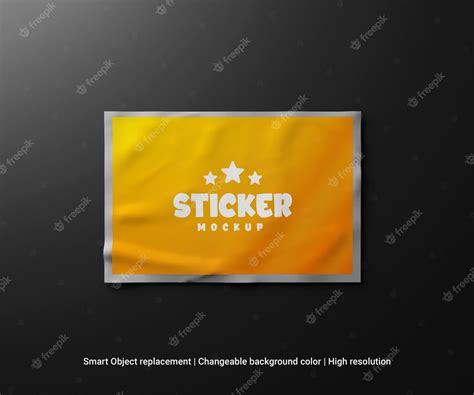 Premium Psd Rectangular Sticker Mockup Or Rectangle Paper Sticker Mockup