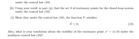 Solved Problem Nonlinear Feedback And Stability Analysis Chegg