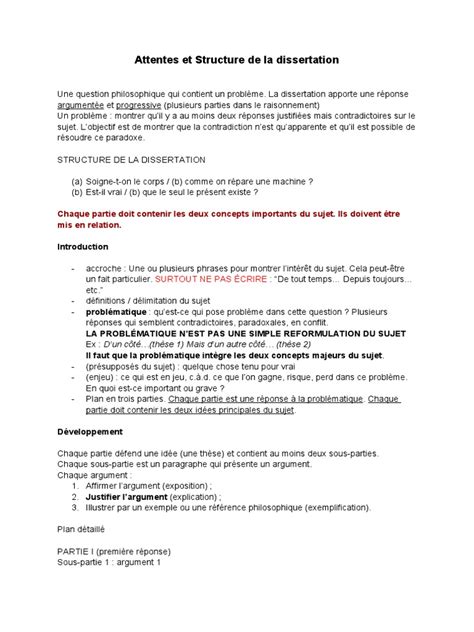 Exemple De Structure De Dissertation