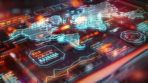 Global Digital Display Showing World Map With Data Analysis Stock Video Video Of Abstract