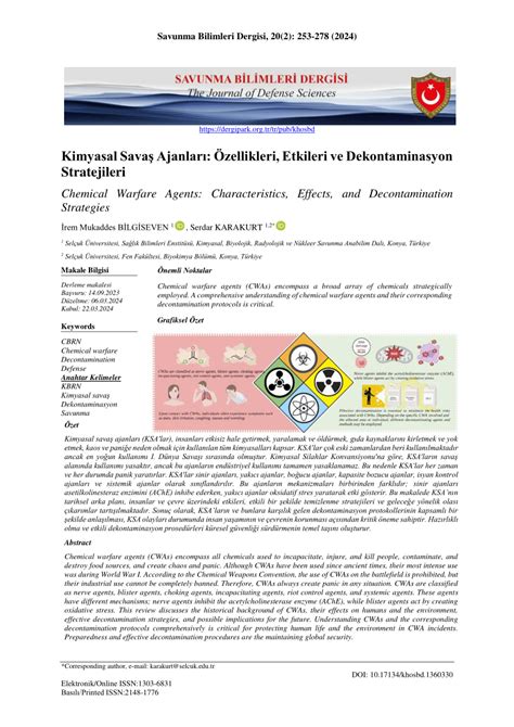 Pdf Chemical Warfare Agents Characteristics Effects And