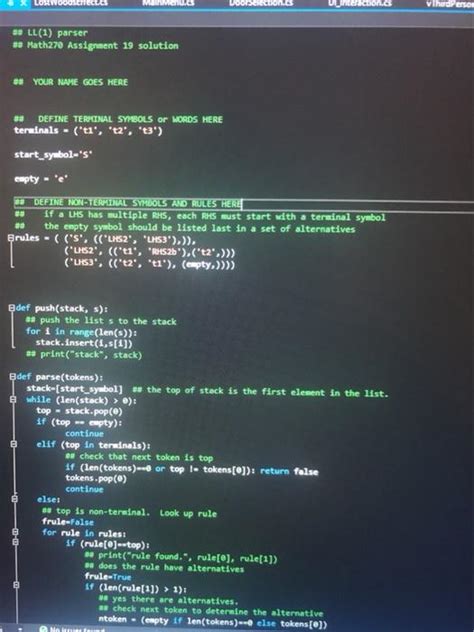 Math BNF Parsing Objectives Create BNF Rules For Chegg