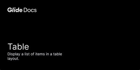 table glide docs