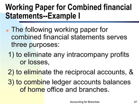 Accounting For Branches And Combined Financial Statementsppt