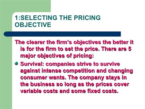 Meaning And Objectives Of Pricing