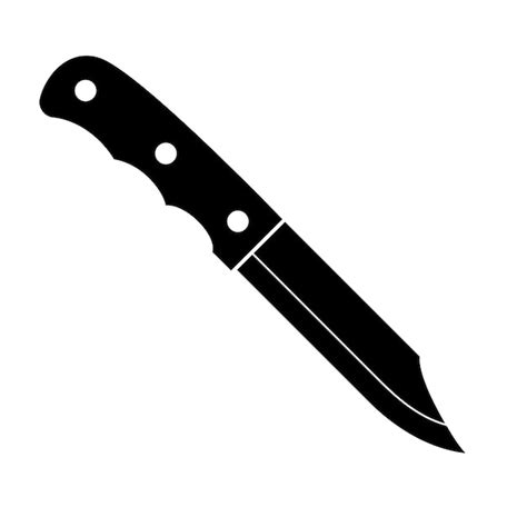 Icono De Cuchillo Negro Aislado Sobre Fondo Blanco Vector Premium