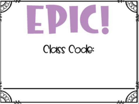 Epic Class Code Display By Second Grade Things Tpt