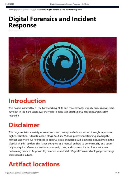 Cheatsheet Digital Forensics And Pdfcoffee Com