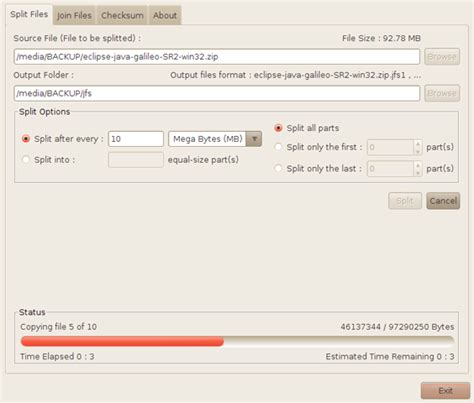 jfsplit file splitter and joiner