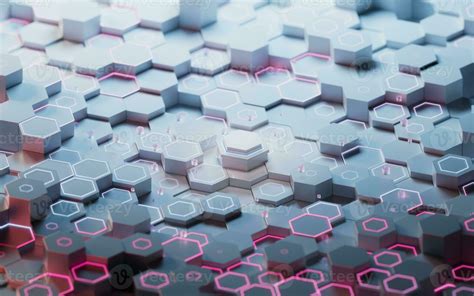 Hexagonal Scientific And Technological Materials 3d Rendering