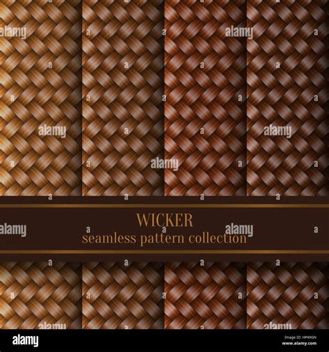 Vector Set Of Wicker Texture Background Seamless Pattern Collection Stock Vector Image And Art