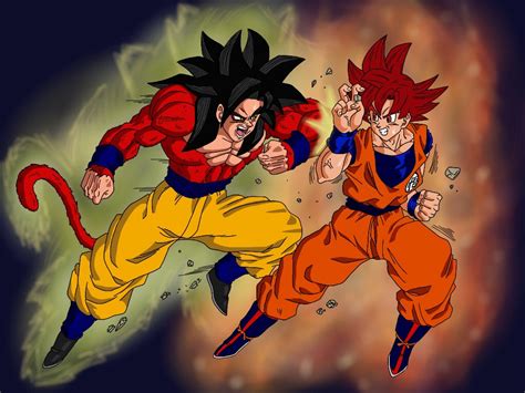 Super Saiyan 4 Vs Super Saiyan God By Delvallejoel On Deviantart
