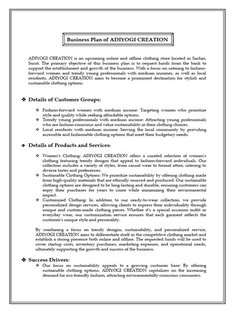 Business Plan Objective Pdf Expense E Commerce
