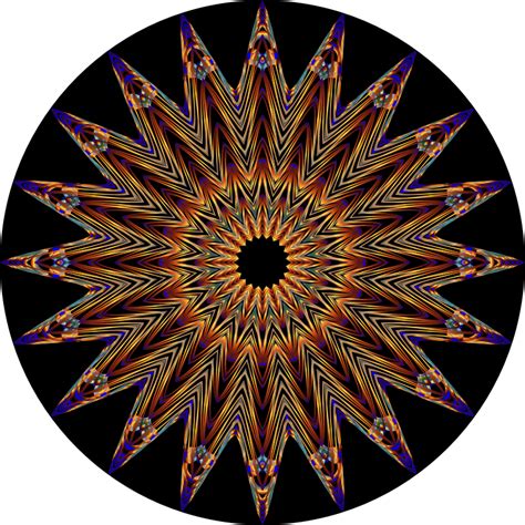 Prismatic Mandala Line Art 6 Openclipart
