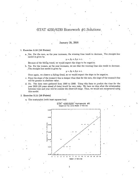 Homework 1 With Solutions Applied Regression Analysis Stat 4230