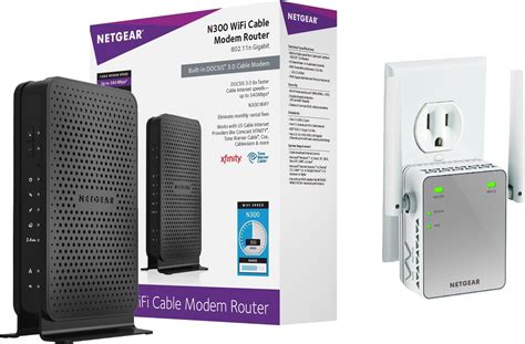 Netgear N Wi Fi Docsis Cable Modem Router C Bundle With N Wifi Range Extender