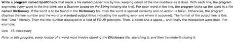 Solved Write A Program Named Spellcheck That Reads A File Chegg
