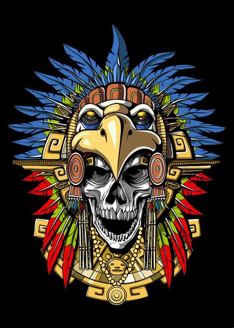 Aztec Eagle Warrior Skull