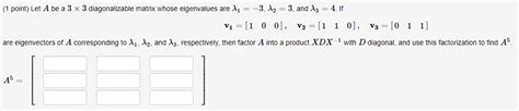 Solved Point Let A Be A Diagonalizable Matrix Whose Chegg