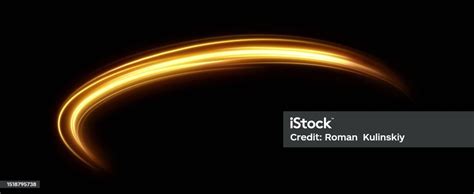 황금빛으로 빛나는 소용돌이 빛의 속도로 움직이는 효과 쉬운 트레일 반짝이는 물결 모양의 경로입니다 Vectorneon 불빛 곡선에 대한 스톡 벡터 아트 및 기타 이미지