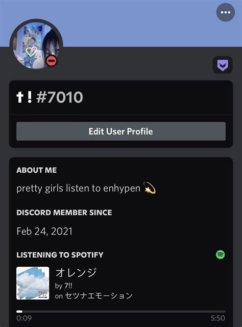 User Profile Discord Style Board Spotify Layouts Mindfulness Inspo