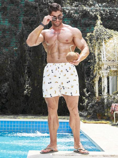 Banana Print Swim Trunks Waves And Trunks